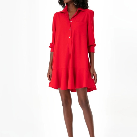 Tuckernuck | Dresses | Red Crepe Callahan Shirt Dresstuckernuck | Poshmark